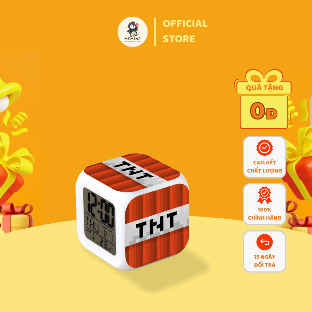 Đồng Hồ Báo Thức Để Bàn Minecraft TNT Đồng Hồ Báo Thức Mini Cute Phát ...