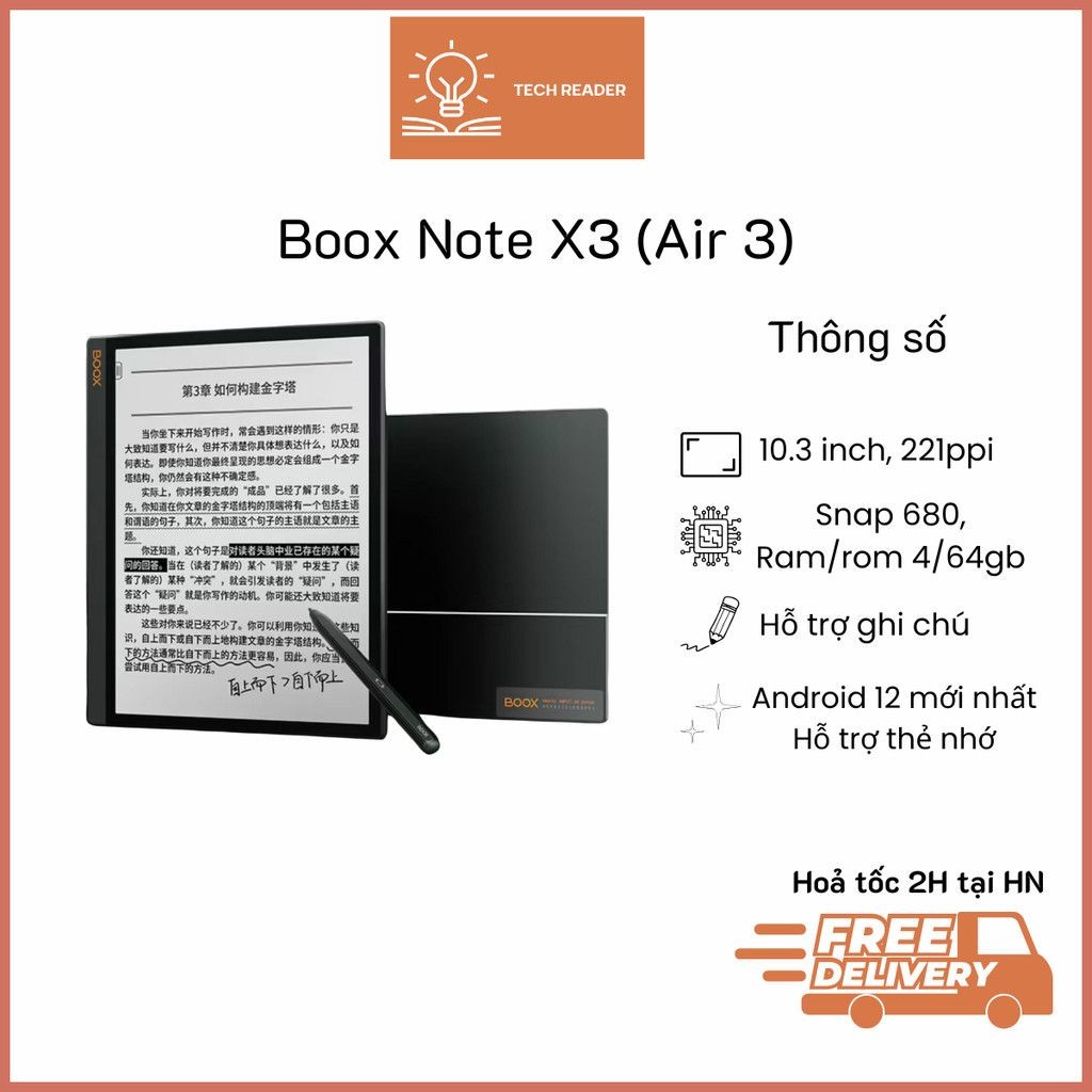 Boox Note X3 Boox Note Air 3 đen trắng Likenew - Hàng nhập khẩu Tặng ...