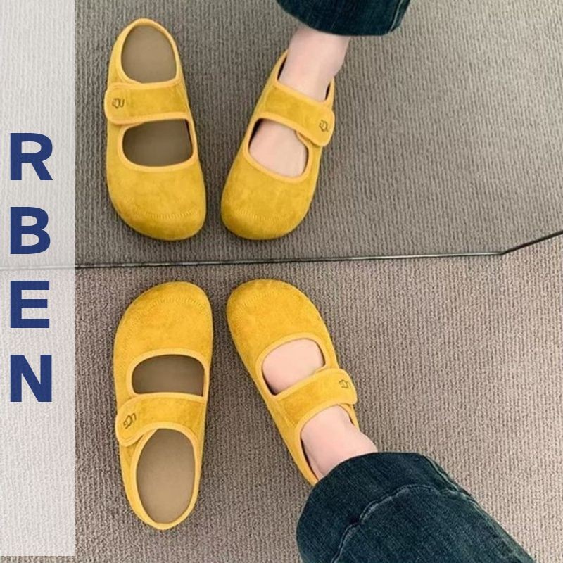 RENBEN Cao Cấp Pháp Joker Low-Cut Flat Mary Jane Giày Nữ Mới Xuân Hè Retro Đế Mềm Nửa Dép ...