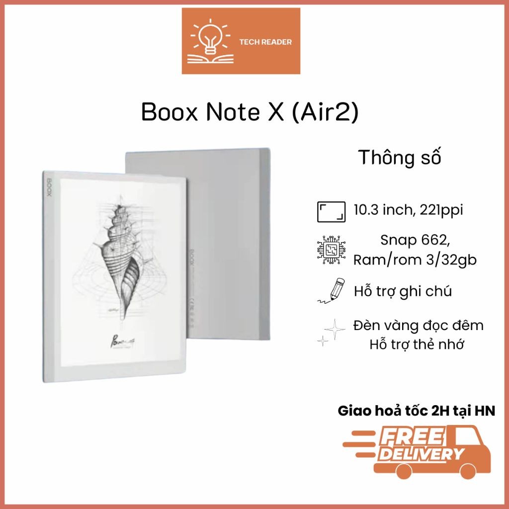 Máy đọc sách Boox Note X Boox Note Air 2 - Likenew tặng kèm bút, sleeve ...
