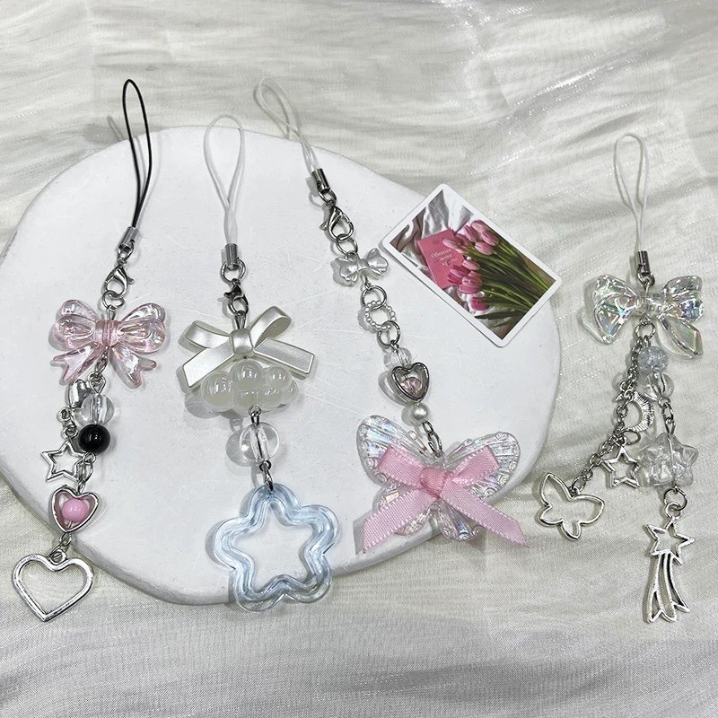 Ngọt Mạ Màu Ngôi Sao Nơ Hợp Kim Điện Thoại Di Động Dây Xích Túi Chìa ...