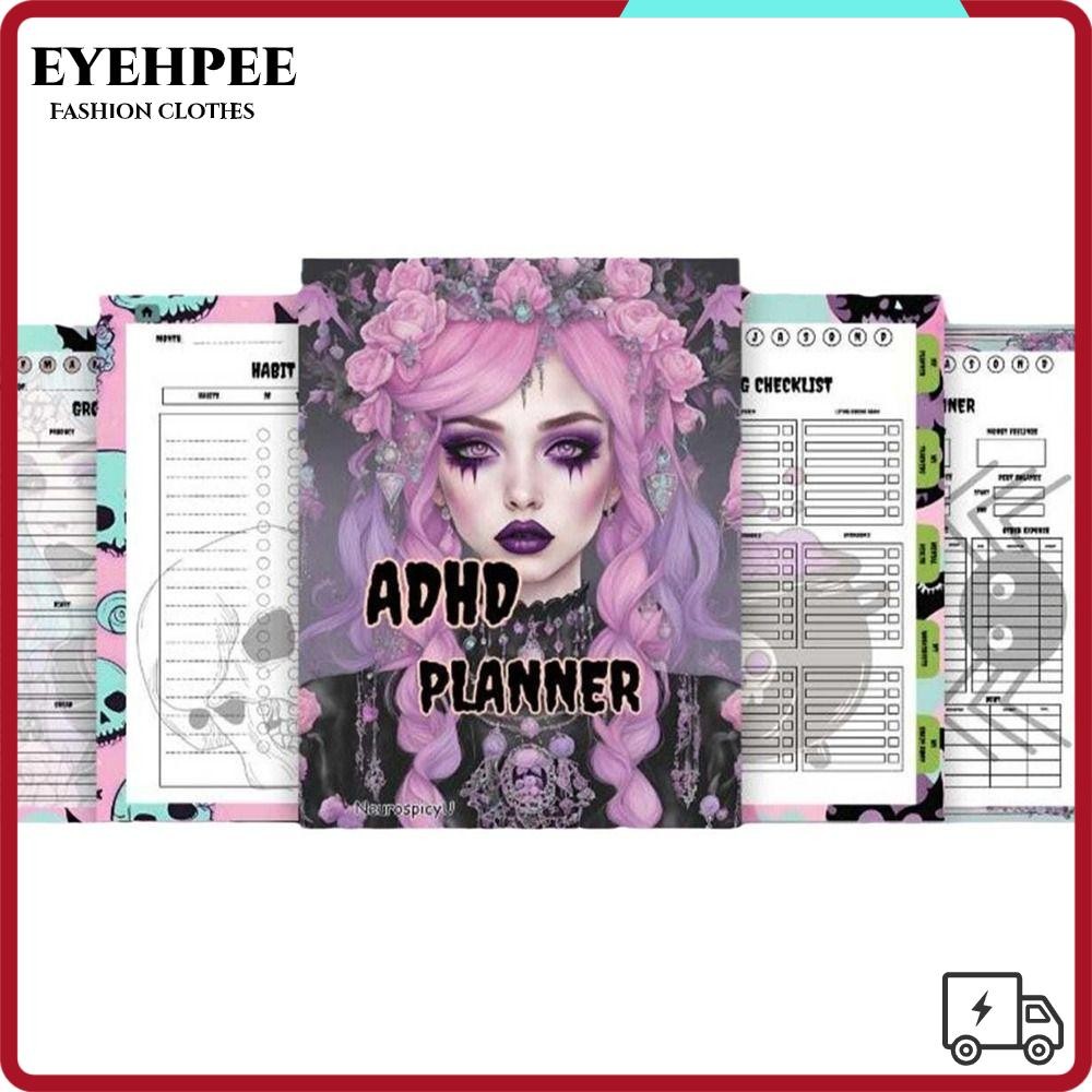 Eyehpee ADHD Planner, Goth Canva-Friendly Pastel Goth ADHD Planner ...