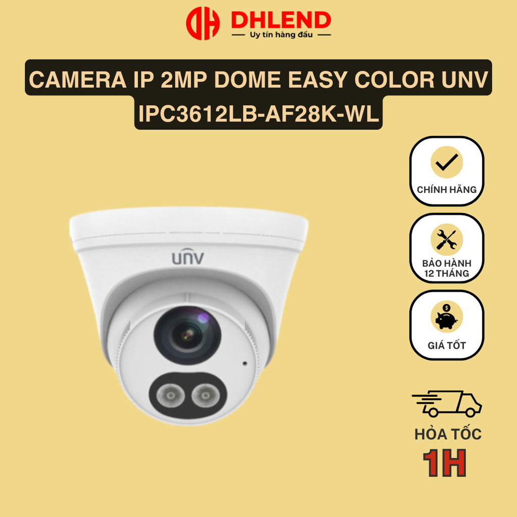 MẪU MỚI - Camera IP 2MP Dome Easy Color UNV IPC3612LB-AF28K-WL - CHÍNH HÃNG | Shopee Việt Nam