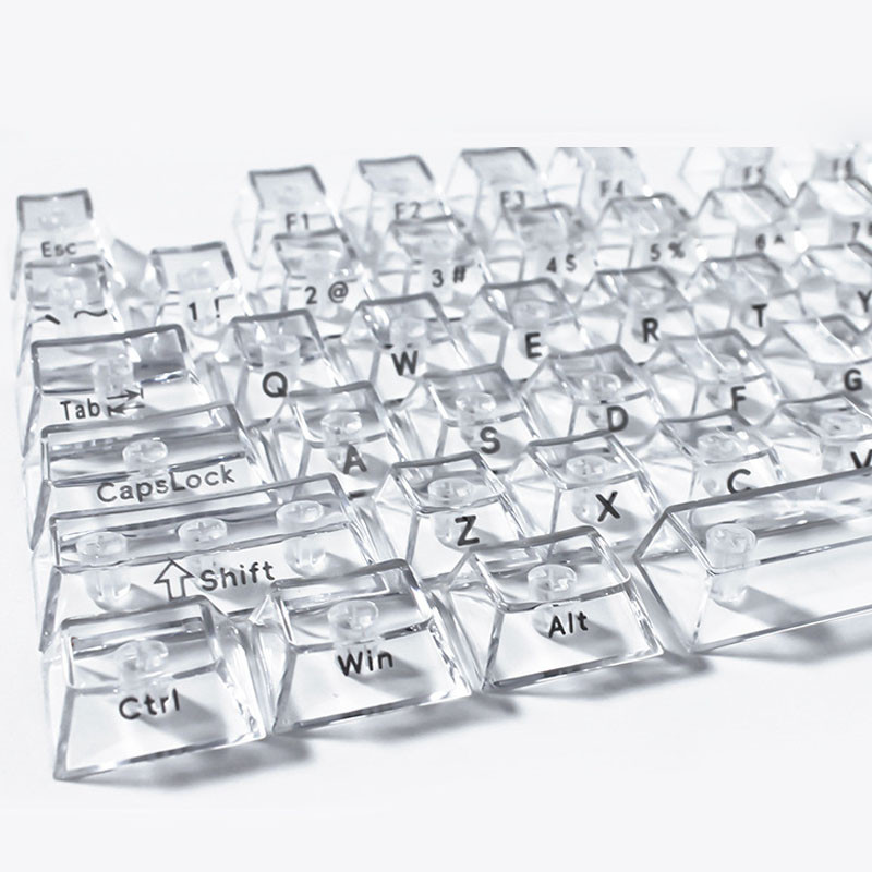 132 Phím Trắng In Hình Pha Lê Keycaps PC Trong Suốt Full Keycaps Cherry ...