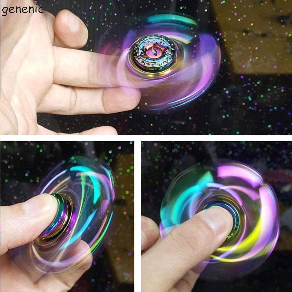 GENENIC Metal Rainbow Finger Spinner Quà tặng sinh nhật Punk tốc độ cao ...