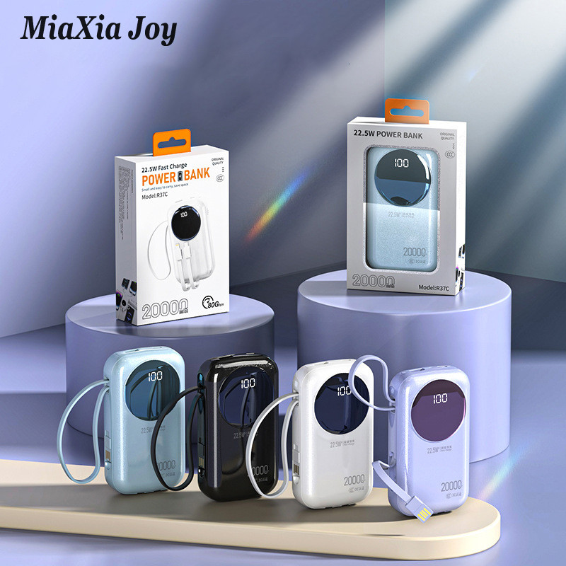MiaXia Joy Sạc nhanh 66W có cáp tích hợp 20000 mAh dung lượng lớn nhỏ gọn di động 3C mô hình ...