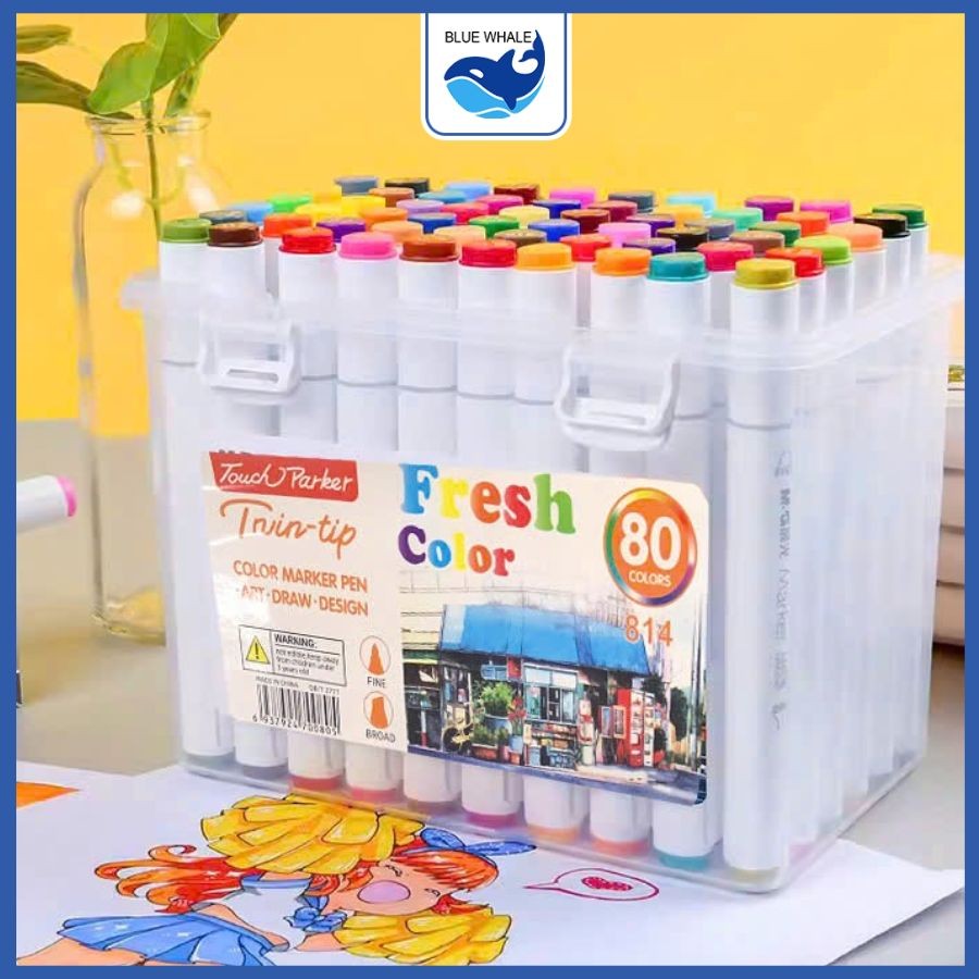 Bút Màu Marker Touch PARKER 48/60/80 Cây Chuyên Nghiệp Kèm hộp nhựa Họa ...