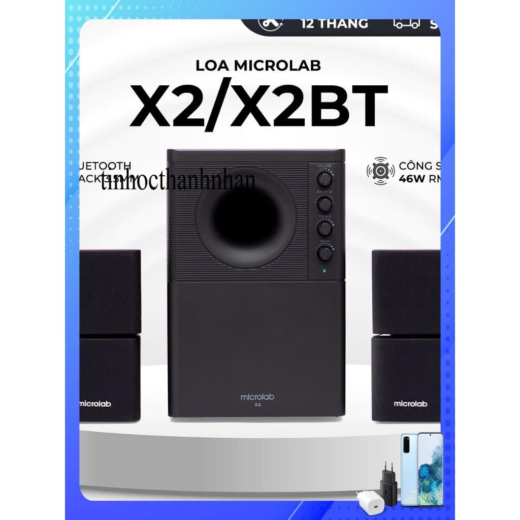Loa Vi Tính Bluetooth Bass Cực Mạnh MICROLAB X2/X2BT, Công Suất 46W ...
