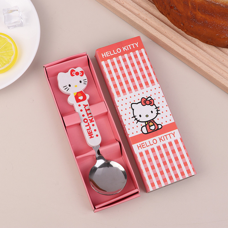 [HEVA]Kawaii Hello Kitty Chops Thìa Nĩa Sanrio KT Cat Bộ đồ ăn bằng ...