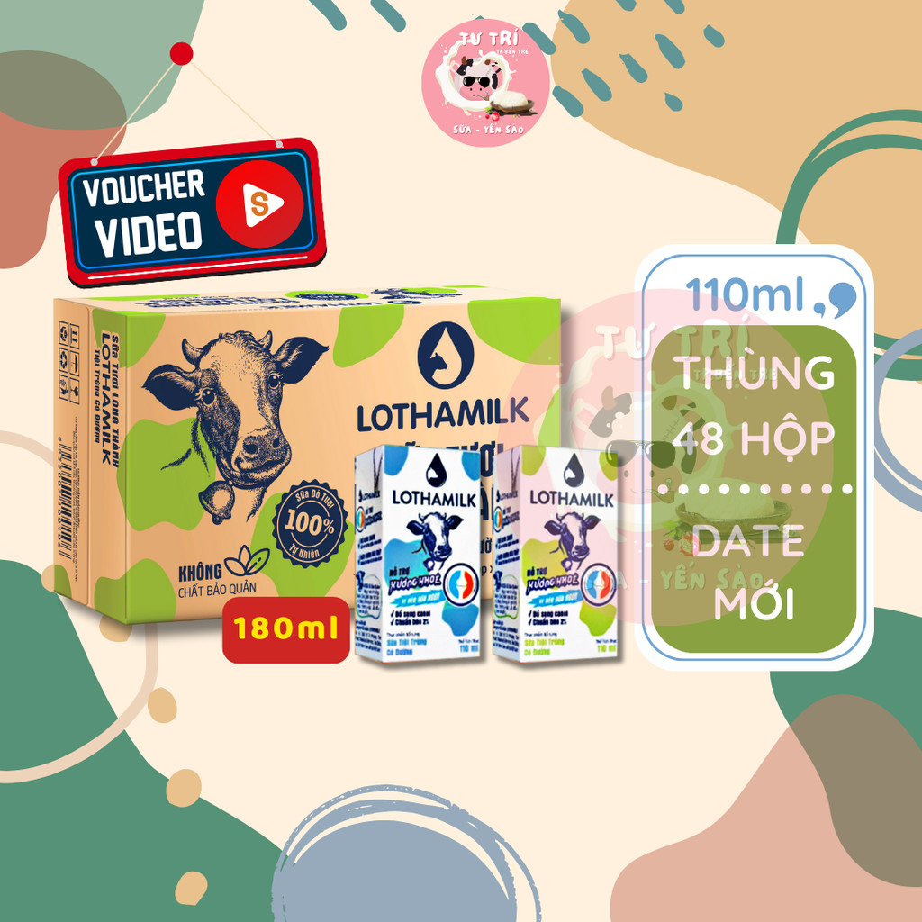 Sữa Tươi Long Thành Lothamilk 110ml thùng 48 Hộp. | Shopee Việt Nam
