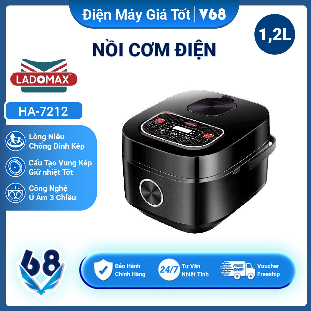 Nồi Cơm Điện Tử Ladomax HA-7212 1.2L Lòng Nhôm Phủ Men Chống Dính Hàng ...