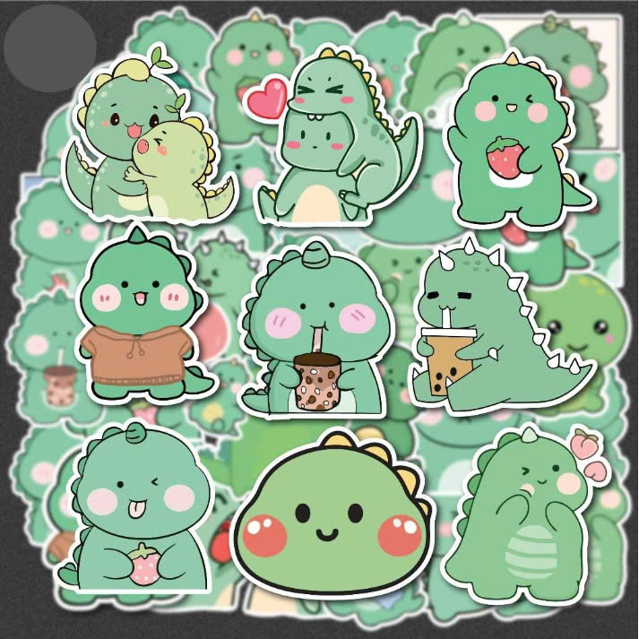 Set 50 khủng long Dễ Thương - Hình dán sticker, sticker cute Dán Trang ...