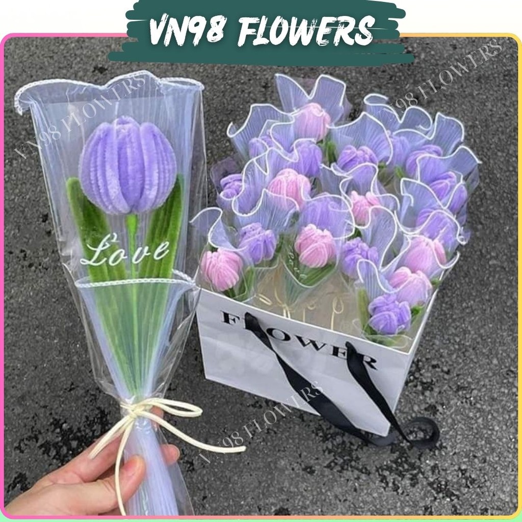 Túi Kiếng Đựng 1 Bông Kẽm Nhung, Hoa Sáp, Hoa Kim Tuyến Làm Quà Tặng ...