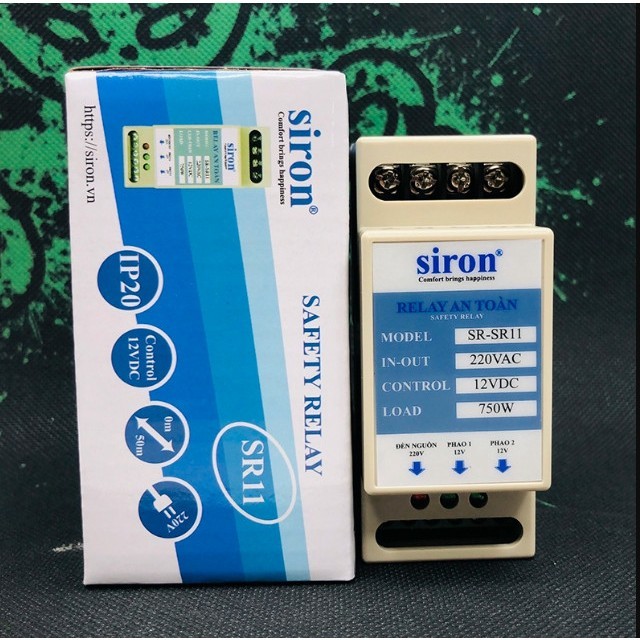 Rơ le an toàn cho phao điện máy bơm Siron SR-SR11,relay an toàn,bộ chuyển nguồn phao điện về 12V ...