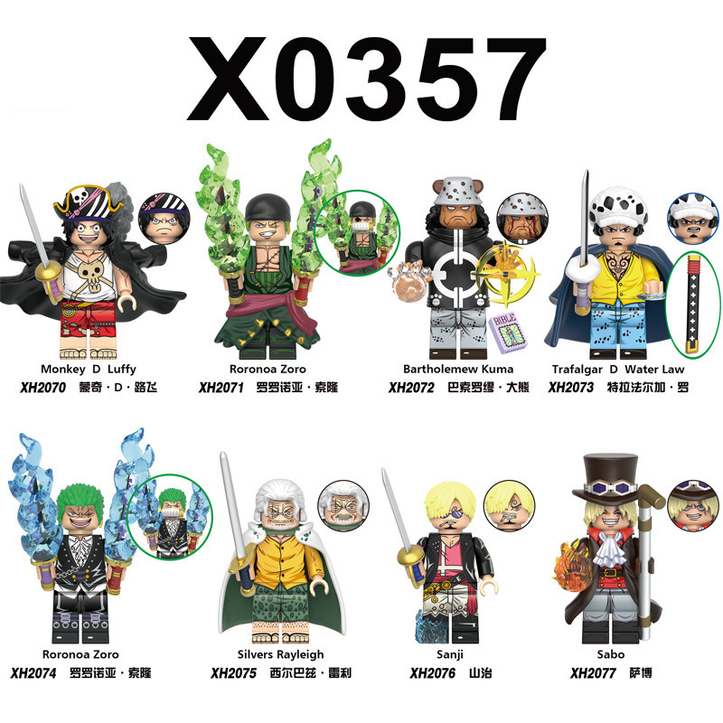 Tương thích với LEGO One Piece Luffy Big Bear Zoro Rayleigh, khối xây ...