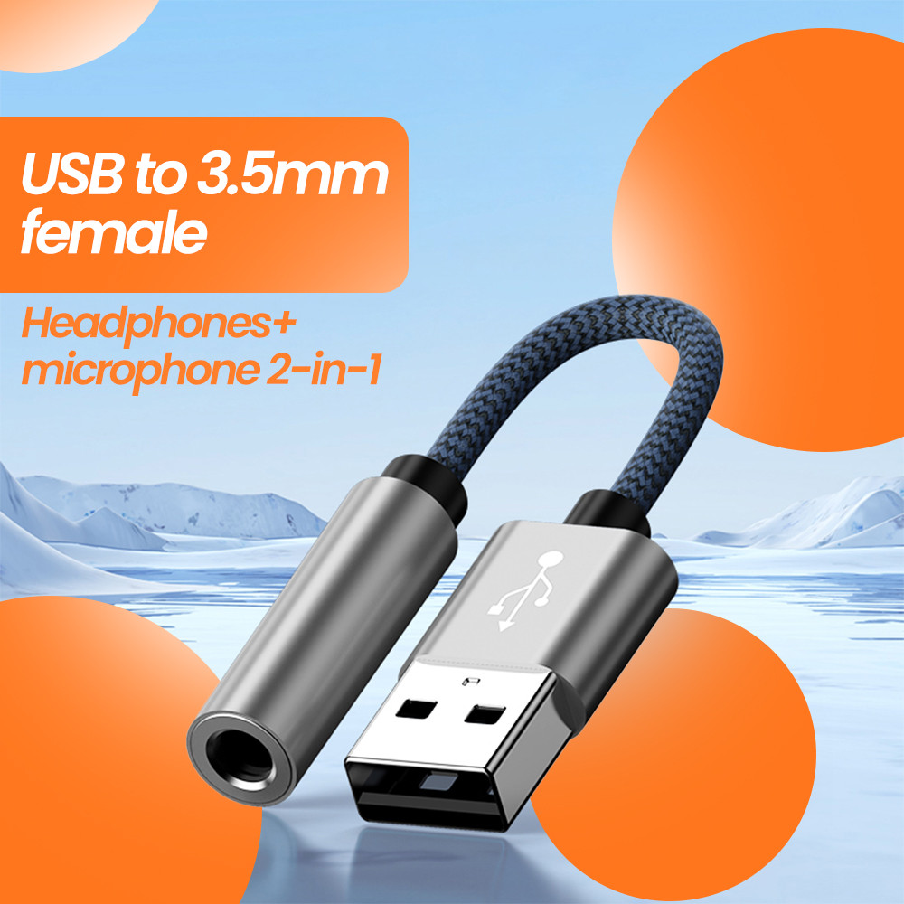 Usb sang 3,5 mm Bộ chuyển đổi giắc cắm âm thanh USB sang Jack Aux Tai nghe cáp USB A sang 3,5 mm ...