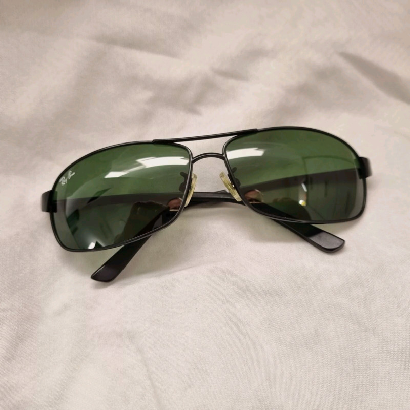 Kính mát Ray Ban Vintage RB3343 63 12-128, kính vuông, tròng kính xanh ...
