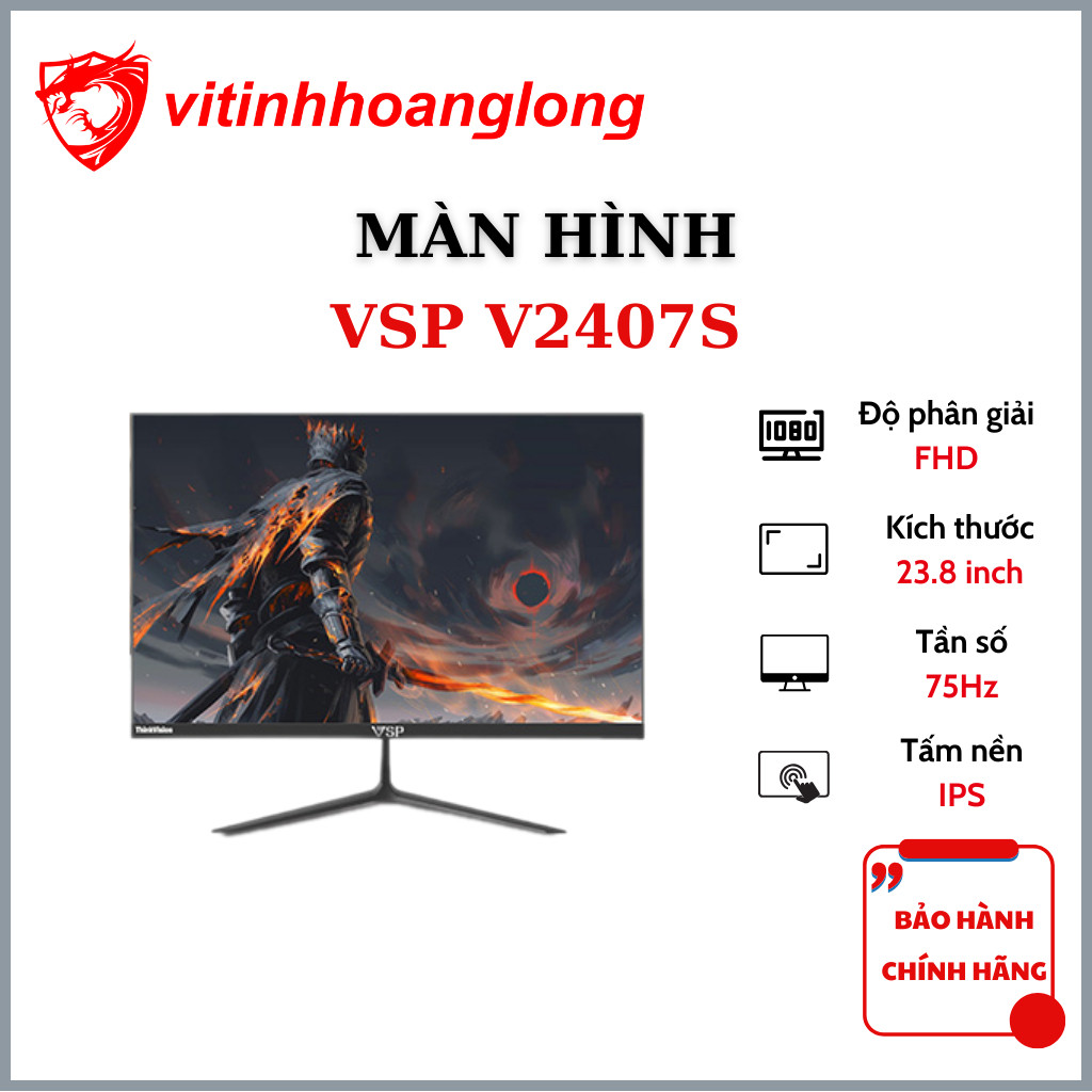 Màn hình LCD 24inch VSP 2407S phẳng IPS tần số 75Hz - Bảo hành 36 Tháng ...