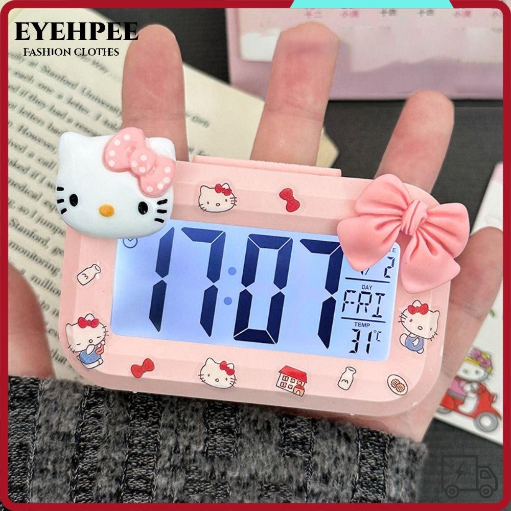Đồng hồ báo thức Sanrio Hello Kitty Hoạt hình Mini Kitty Cat Báo thức ...