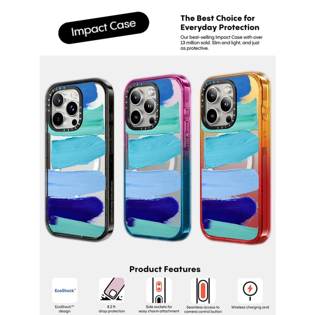 CASETiFY X Fresh Blue Case Black Edge Peach Haze Cotton Candy ...