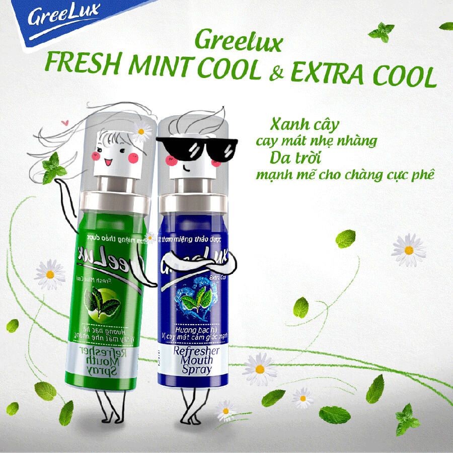 Xịt thơm miệng GreeLux Extra Cool và Fresh Mint Cool 50gr cay mát nhẹ ...