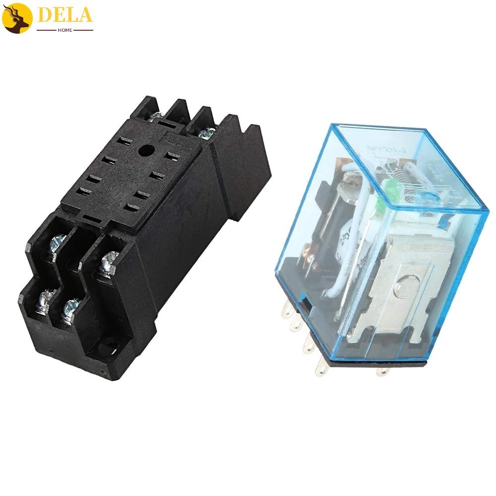 Rơle điện từ 35mm DIN Rail Cuộn dây điều chỉnh tự động DC 24V DYF08A Đế ...