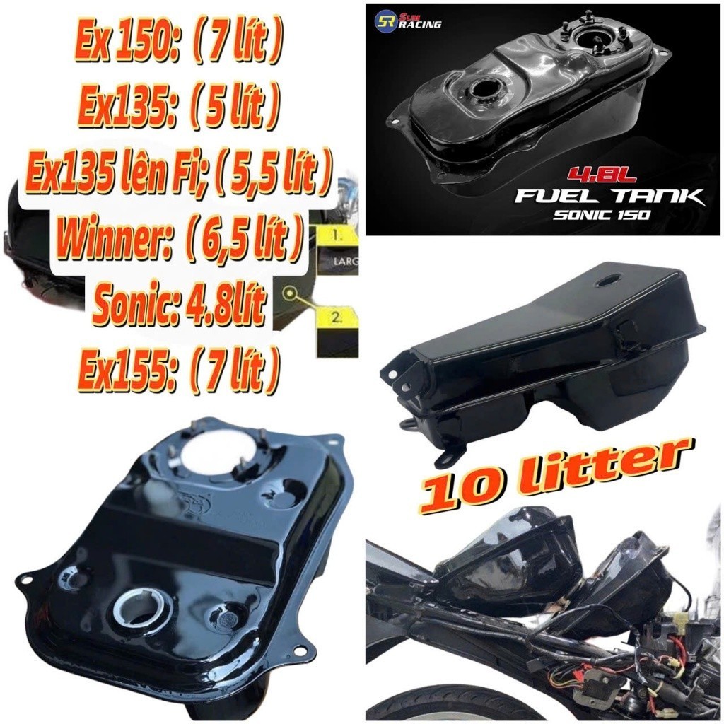 THÙNG XĂNG LỚN EXCITER EX135 BÌNH ĐỰNG XĂNG FI EX150 EX155 VVA / WINNER ...