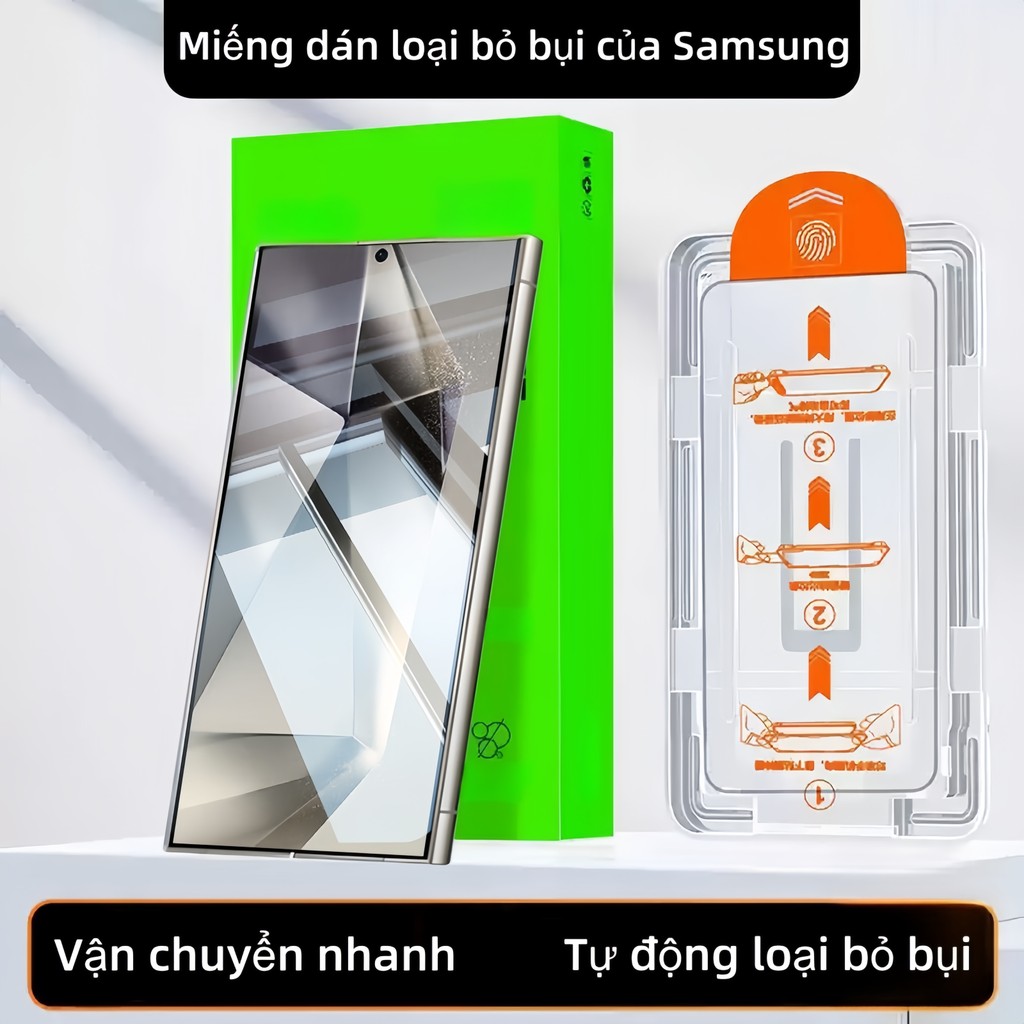 Miếng dán kính cường lực tự động loại bỏ bụi cho Samsung Galaxy A56 A36 A26 A25 A55 A54 A53 A52 ...