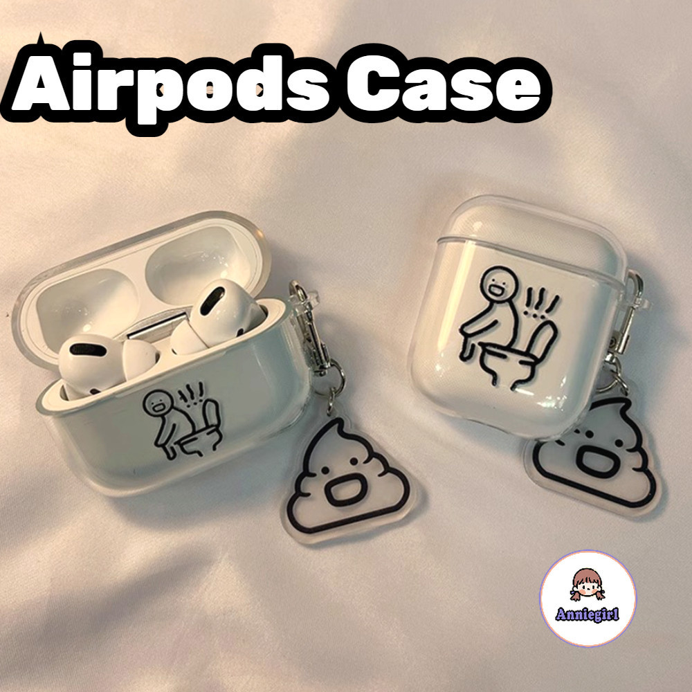 Funny Closestool Poop Mặt dây chuyền Vỏ tai nghe trong suốt cho AirPods ...