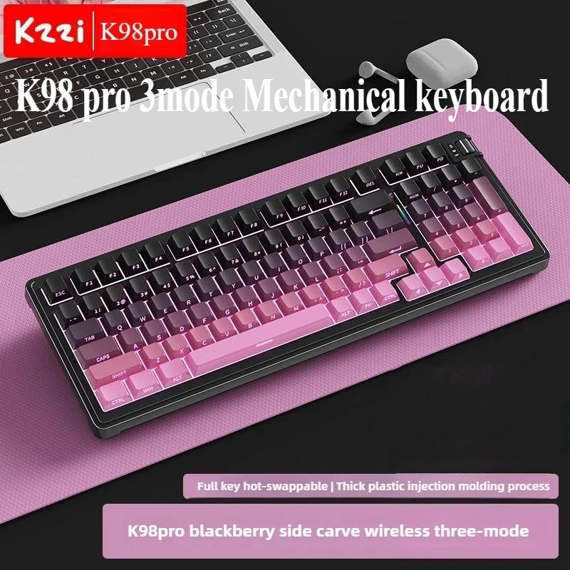 Bàn phím cơ KZZI K98 3 chế độ BT / 2.4G / USB-C RGB có dây có núm Bàn phím có thể hoán đổi nóng ...