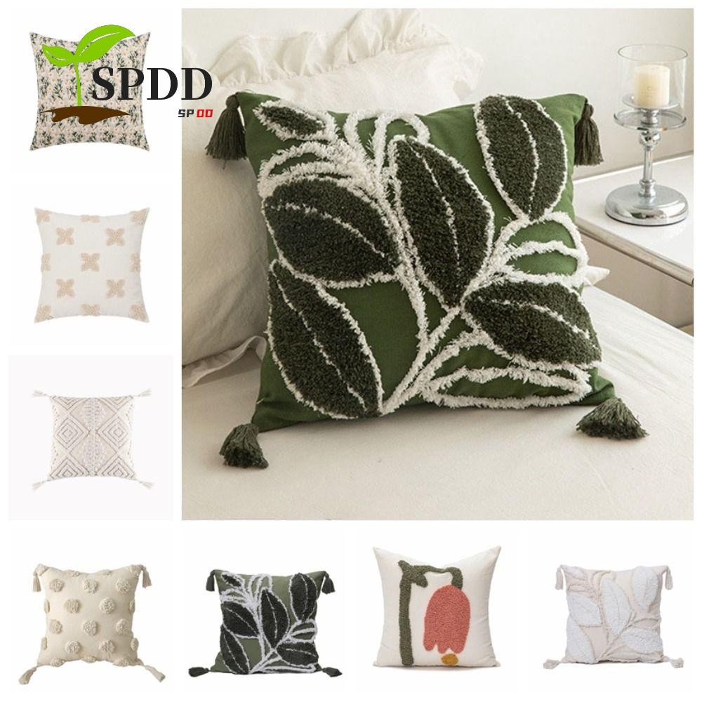 Vỏ gối thêu hoa SPDD, Vỏ gối vuông 45x45cm, Vỏ đệm kiểu Daisy INS có ...