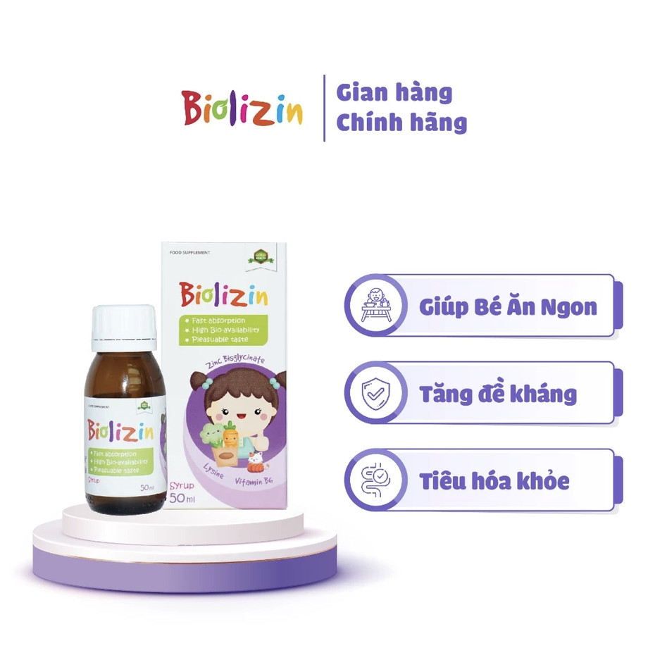 Kẽm ăn ngon hữu cơ Biolizin dành cho bé từ 3 tháng tuổi - Bổ sung kẽm ...