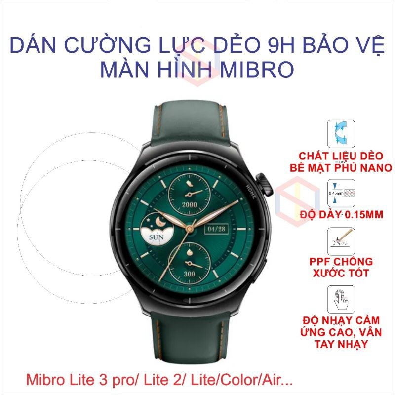 ( Mibro Lite 3 pro/ A2/C3/Lite 2/Lite/Air) Combo 2 miếng dán PPF chống ...