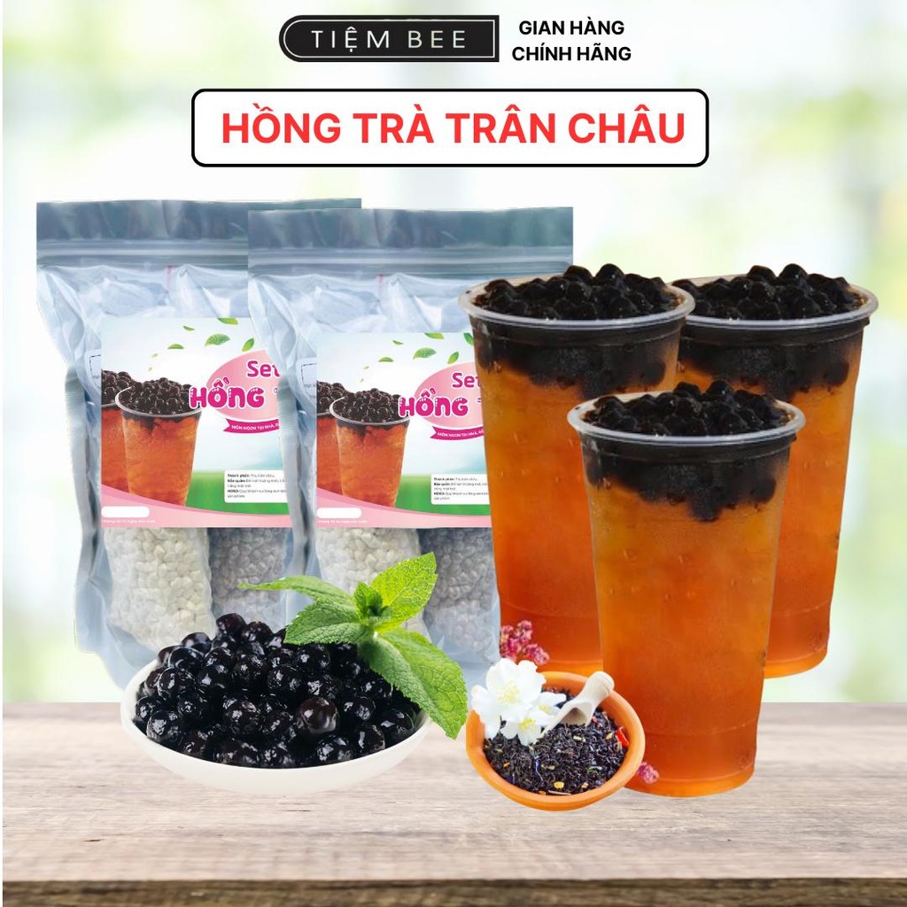 Set Nguyên Liệu Hồng Trà Trân Châu - TIỆM BEE (Thành phẩm 30 ly ...