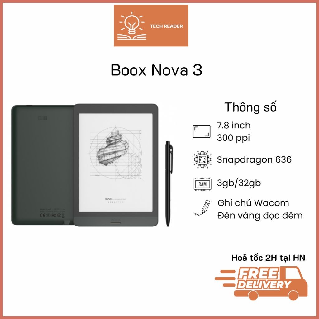 Máy đọc sách Boox Nova 3 Boox Nova 3 Color - Likenew, kèm bút | Shopee ...