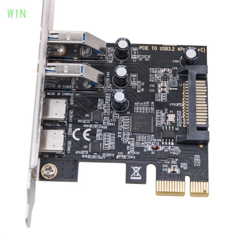 WIN PCIE 1X Sang USB3 0 Thẻ Mở Rộng USB 3 2 Gen1 5Gbps Tốc Độ 2x Cổng USB + 2x Loại C Cổng ...