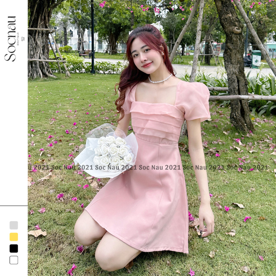Đầm Dự Tiệc Ngắn Dáng Xoè Nhẹ Xếp Ly Siêu Xinh - NV312 | Shopee Việt Nam