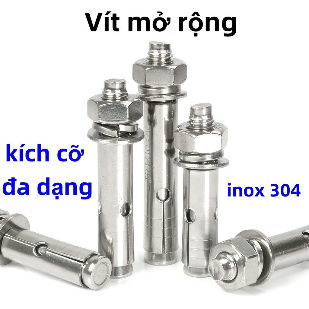 Tắc kê inox, bu lông nở inox 304 đủ size hàng loại 1 FE123 | Shopee ...