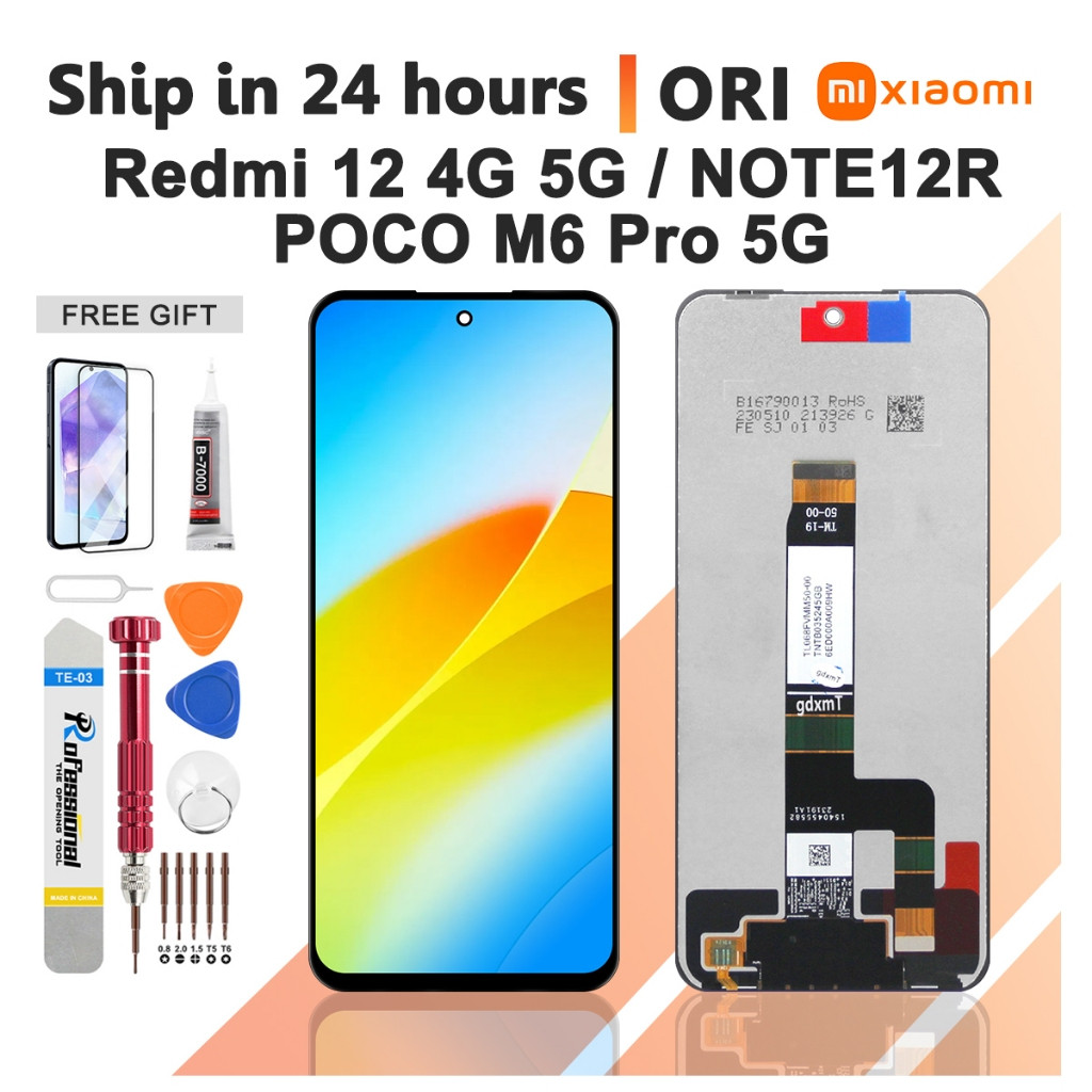 Linh kiện thay thế LCD Redmi 12 4g 5G / Note 12R / POCO M6 PRO 5G chính hãng cho Bộ số hóa màn ...