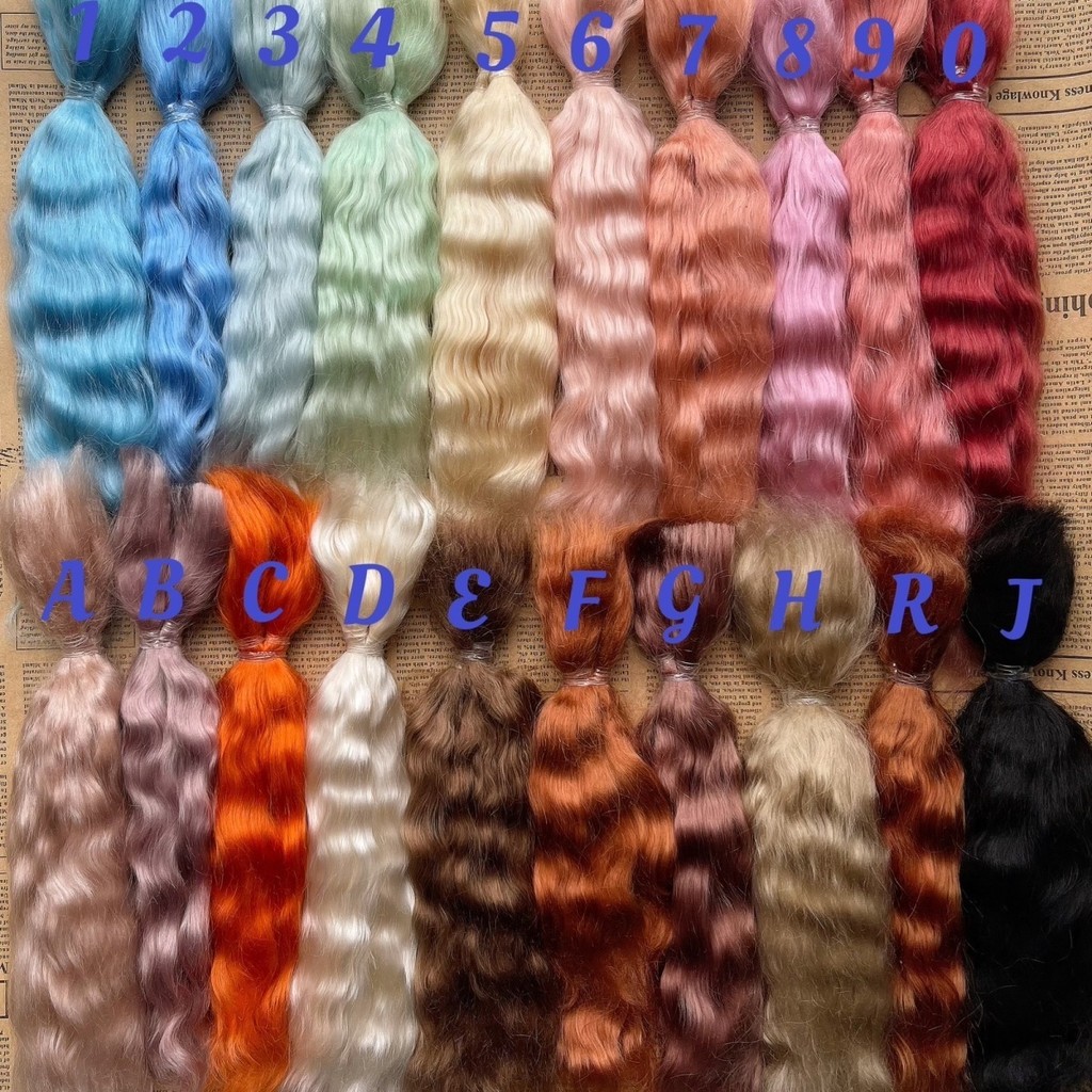 Hàng tóc Mohair chải kỹ nhập khẩu Blythe/BJD/Ob11 búp bê bó tóc giả len ...