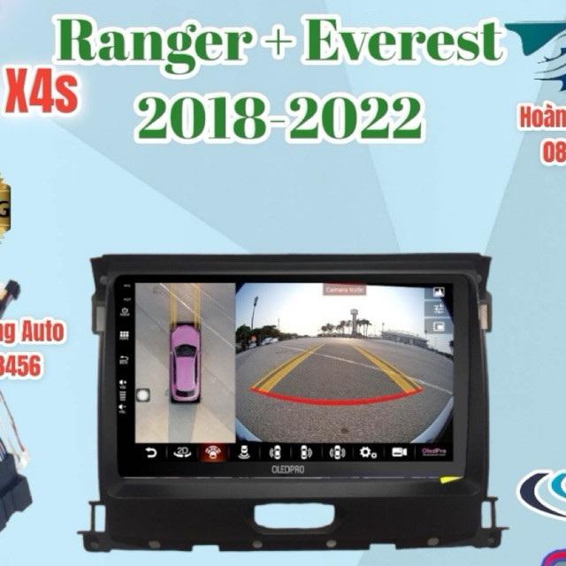 Màn Hình Android OLEDPRO X4s liền camera 360 cho xe Everest + Ranger ...