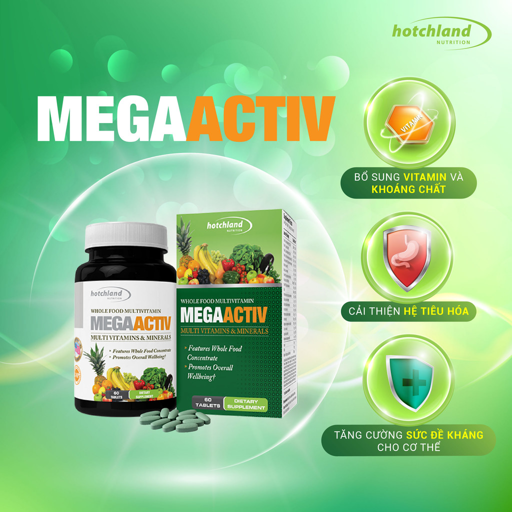 Viên uống Hotchland Nutrition MegaActiv bổ sung Vitamin tổng hợp, tăng ...