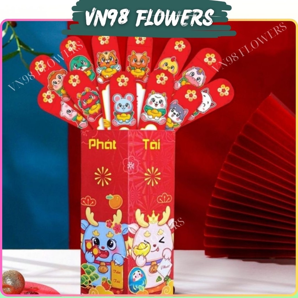 Bao lì xì gieo quẻ hộp lục giác, 6-12 quẻ mẫu mới 2026 - VN98 Flowers ...