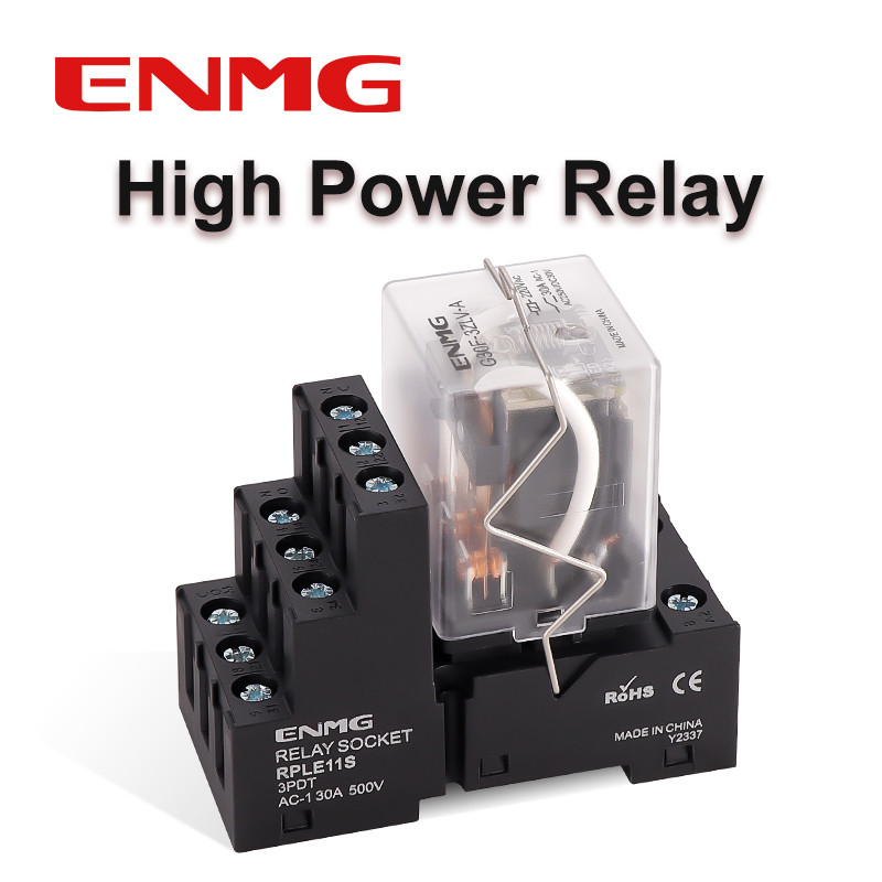 Enmg Nhỏ Gọn Công Suất Cao Rơle Mặt bích Gắn G30F Dòng điện cao 30A 12 24vdc220vac với Đế AC250V ...