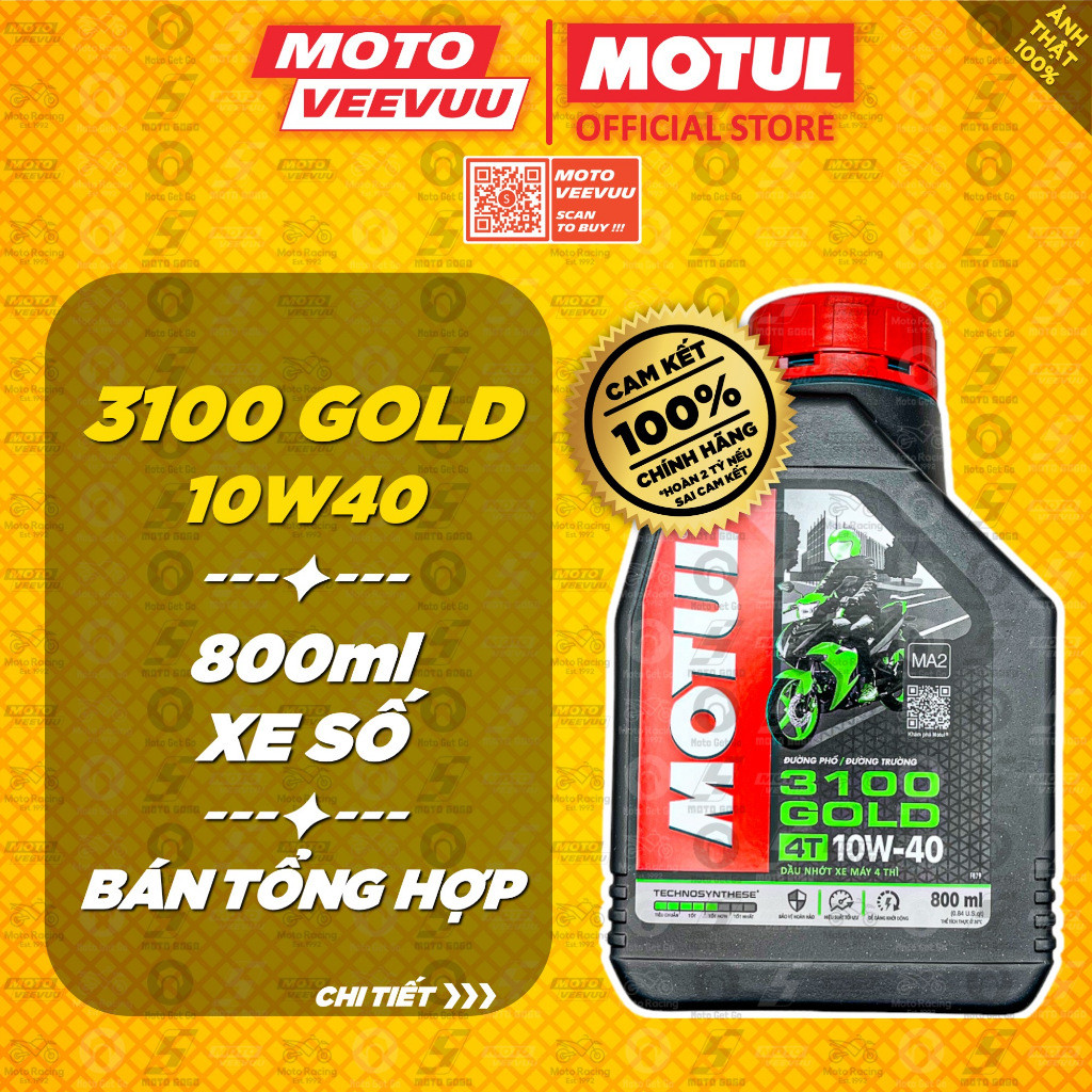[MTVV] Dầu nhớt xe số MOTUL 3100 GOLD 4T 10W40 SM/SL MA2 800ml Bán tổng ...