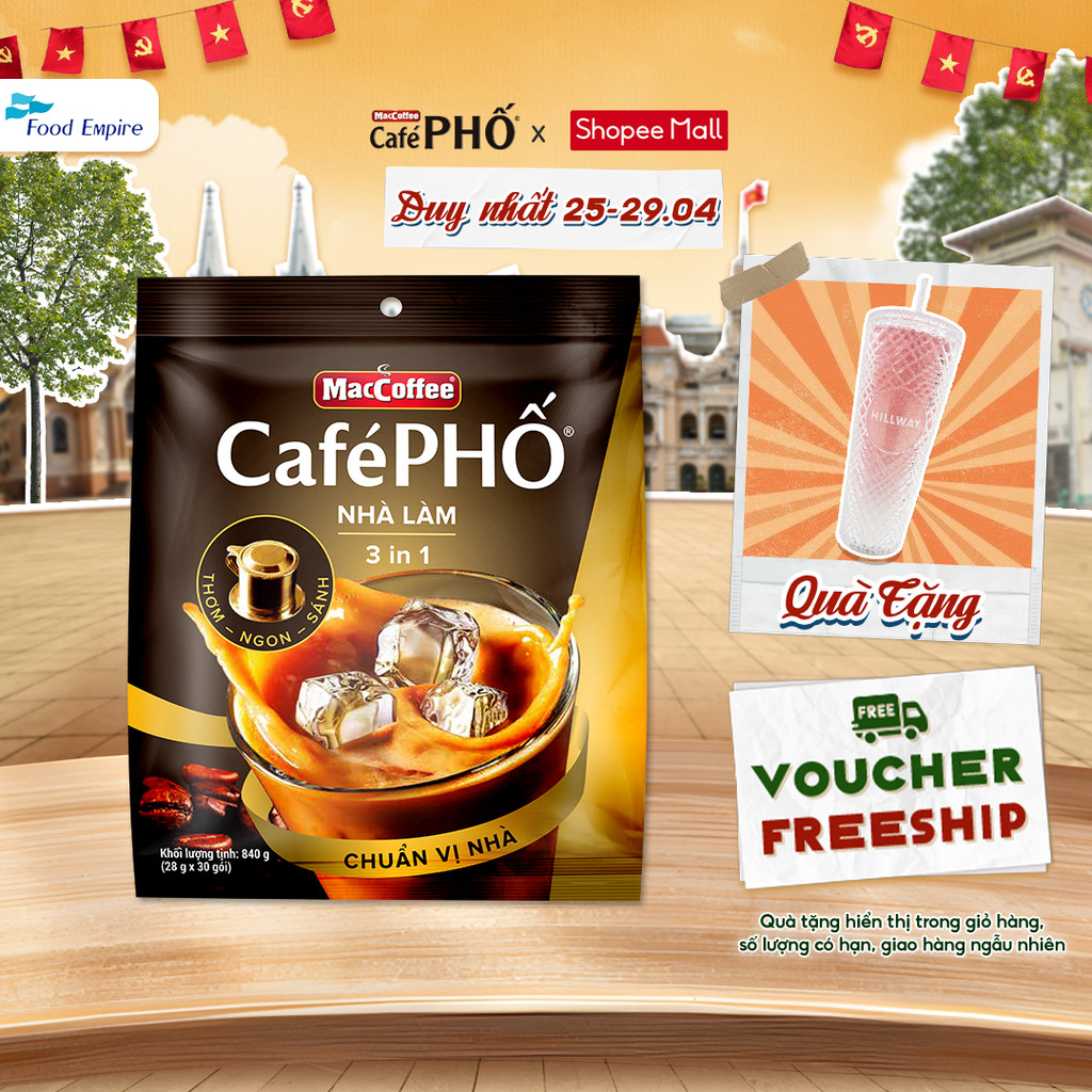Túi cà phê Cafe Phố Maccoffee Sữa Đá Nhà Làm (bịch 30 gói x 28g - date ...
