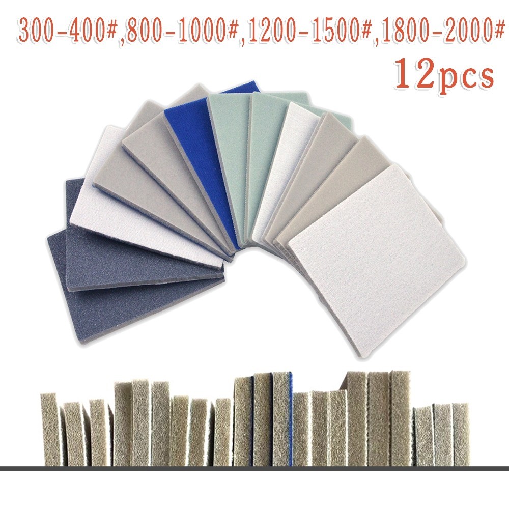 Sanding Paper 400-1200 Grit 12pcs Polishing Sandpaper Sander Waterproof ...