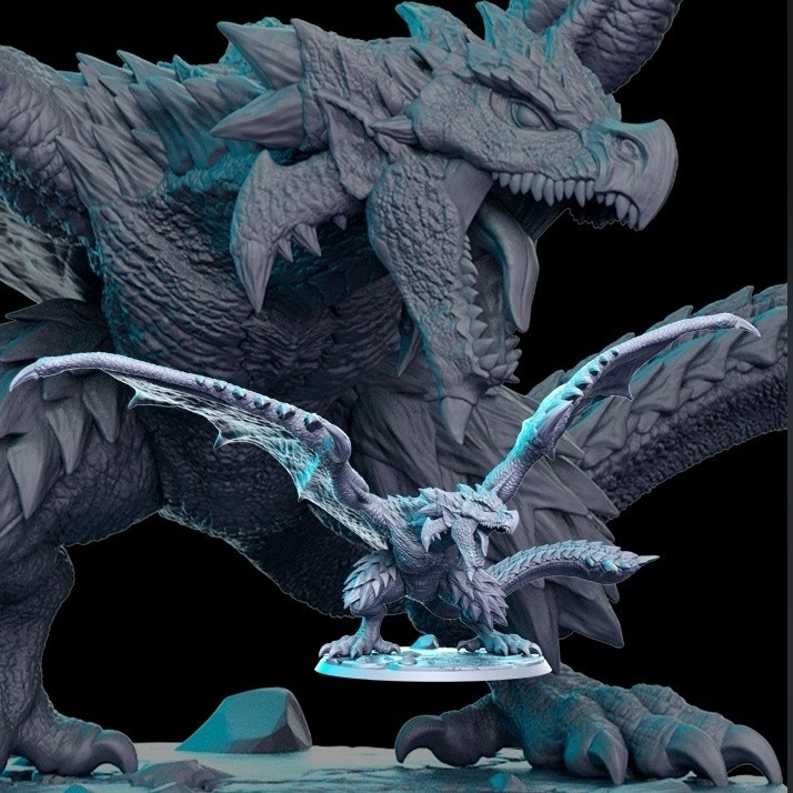 Monster Hunter Male Fire Dragon Resin White Model Chess Piece Model GK ...
