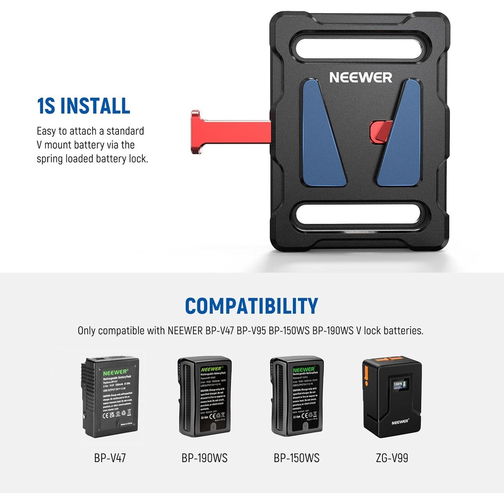 Tấm pin khóa NEEWER Mini V Mount V có ren 1 / 4 ” (PS001) | Shopee Việt Nam