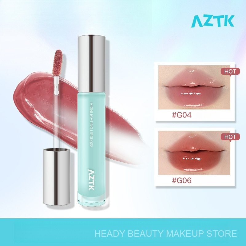 AZTK Weightlessness Water Wave Lip Gloss Lip Lacquer Water Light Moisturizing No Stain on Cup ...